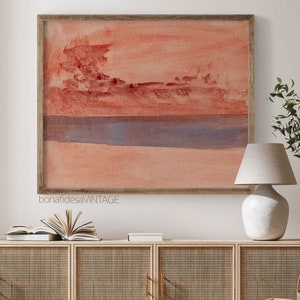 Water Sunset Print, Lake Landscape Art in Watercolor, Forest Lake ...