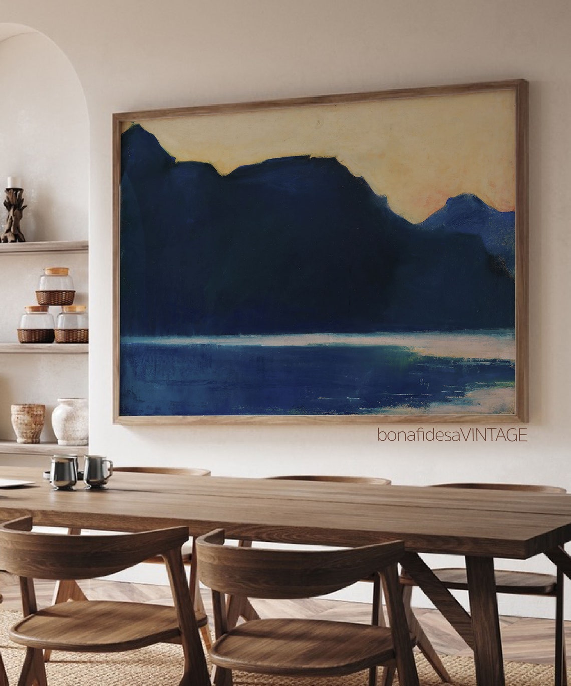 Lake Landscape Art in Watercolor, Water Sunset Print, Forest Lake ...