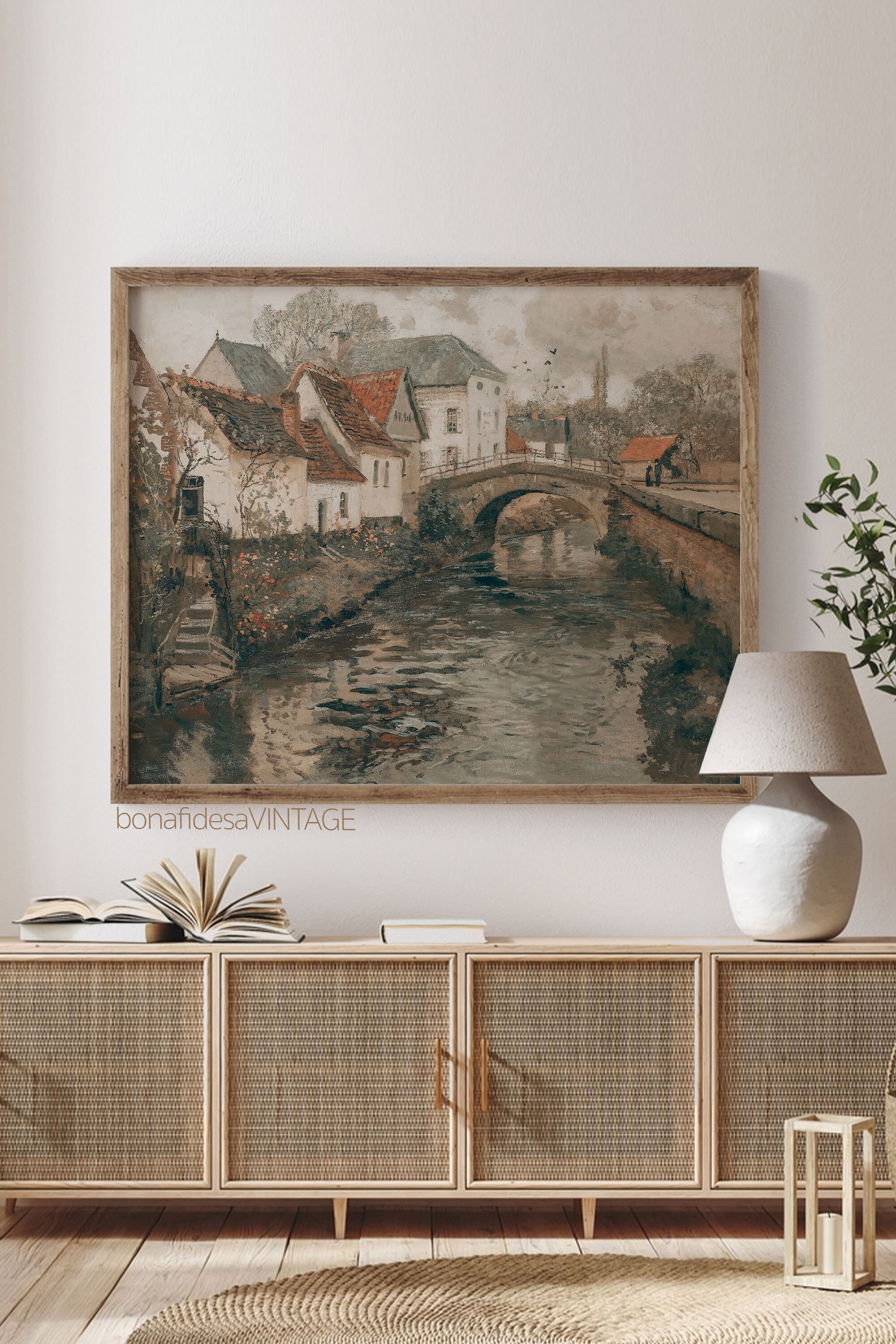 Dark and Moody French Cityscape Painting, Vintage Moody Paris Cityscape ...