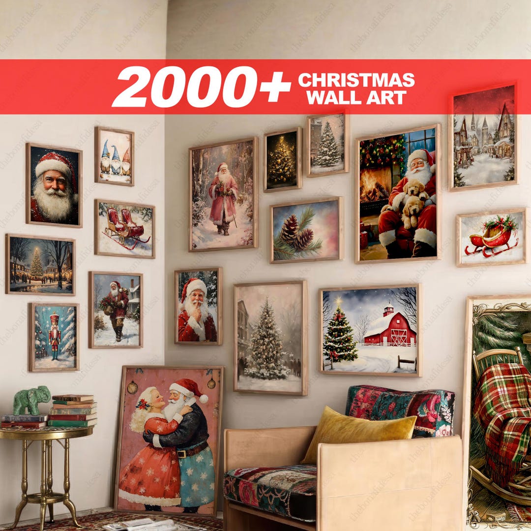 Holiday Wall Decor, Winter Mega Bundle, Printable Christmas Art Prints ...