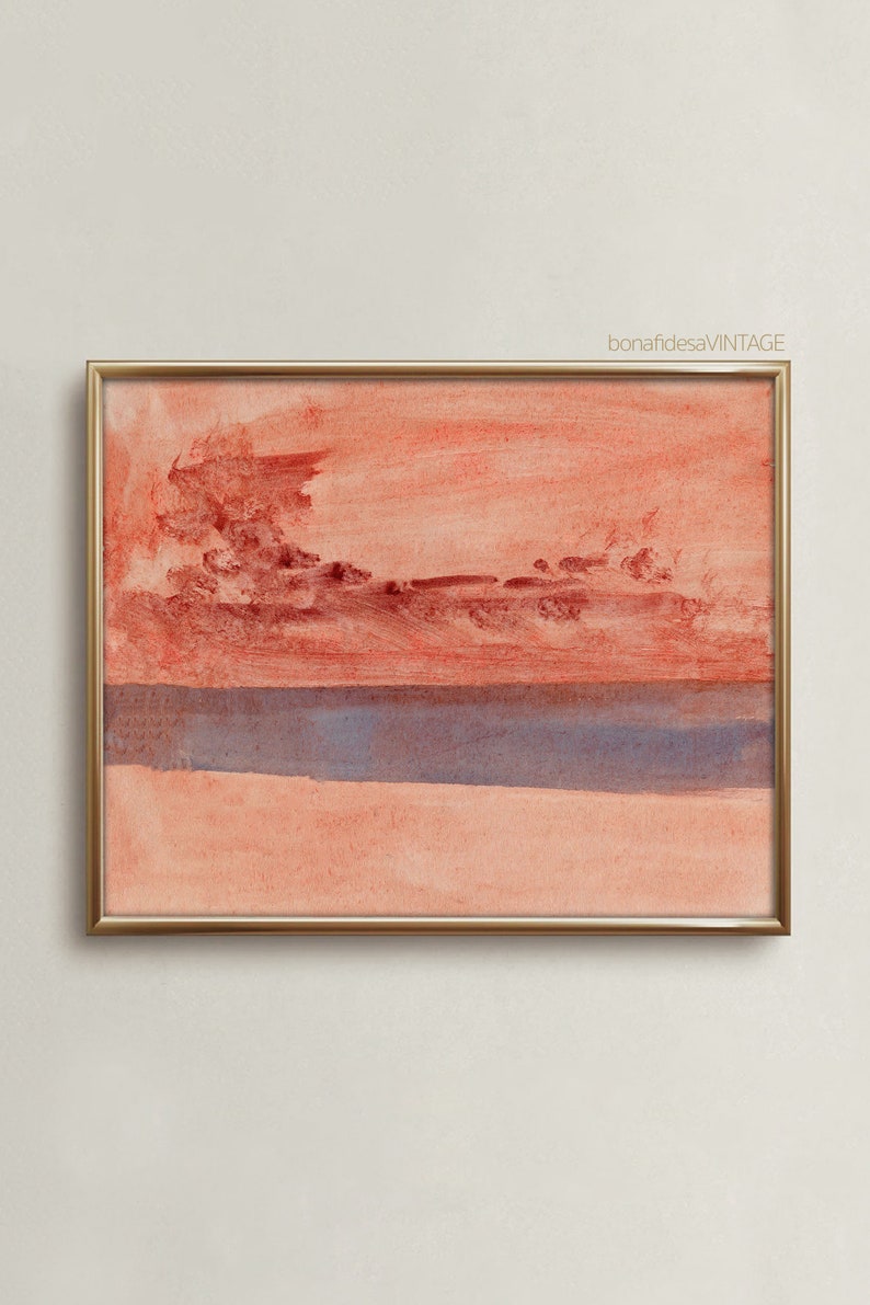 Water Sunset Print, Lake Landscape Art in Watercolor, Forest Lake ...