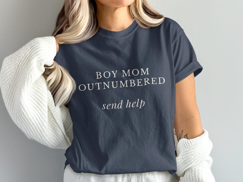 Boy Mom Outnumbered Shirt Funny Mom Life Shirt Mom of Boys Gift Tired ...