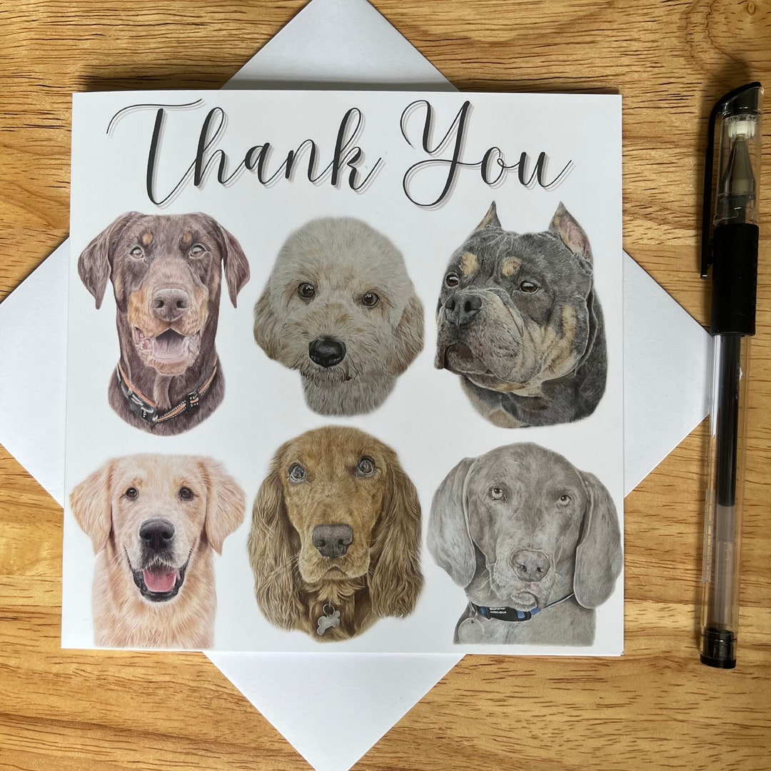 Dog Thank You Card / Dog Greeting Card / Thank You / Dog Sitter, Dog ...