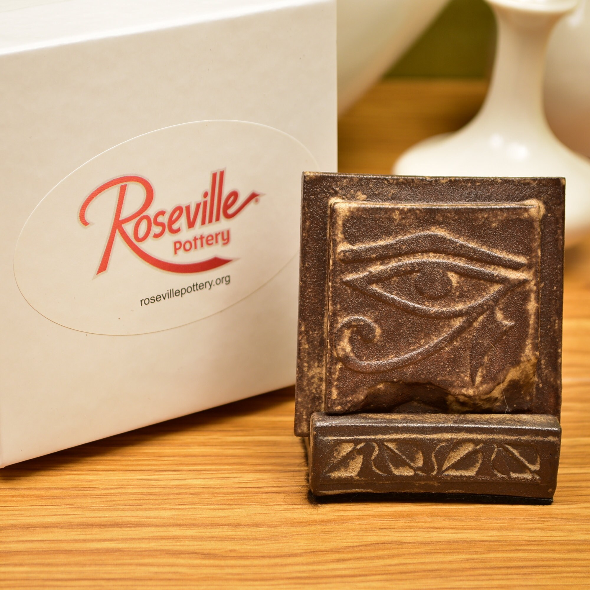 Ancient Relic Miniature Ceramic Tile - Roseville Pottery Egyptian Ankh ...