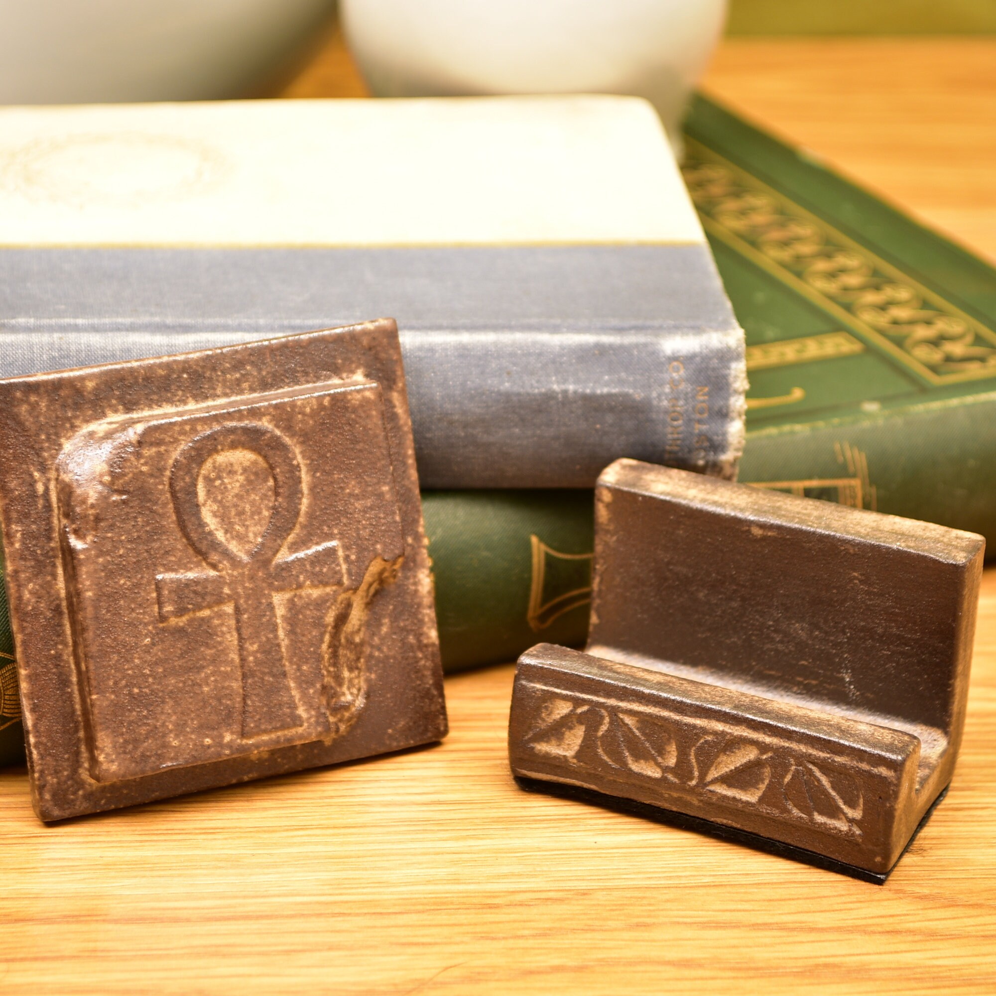 Ancient Relic Miniature Ceramic Tile - Roseville Pottery Egyptian Ankh ...
