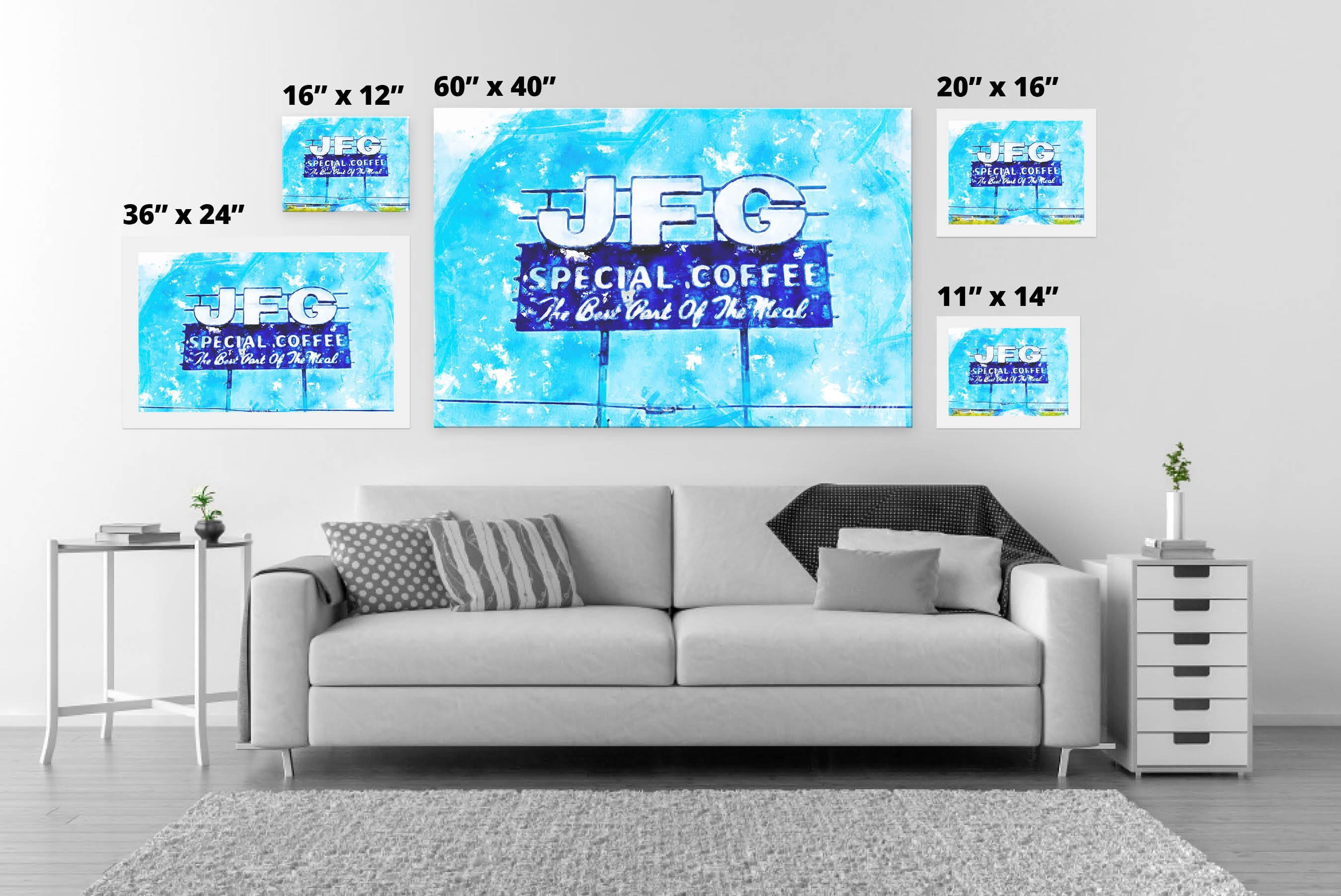 JFG Coffee Sign Art Print, Knoxville Historical Landmark in Downtown ...