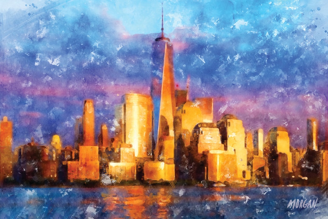 City skyline painting store