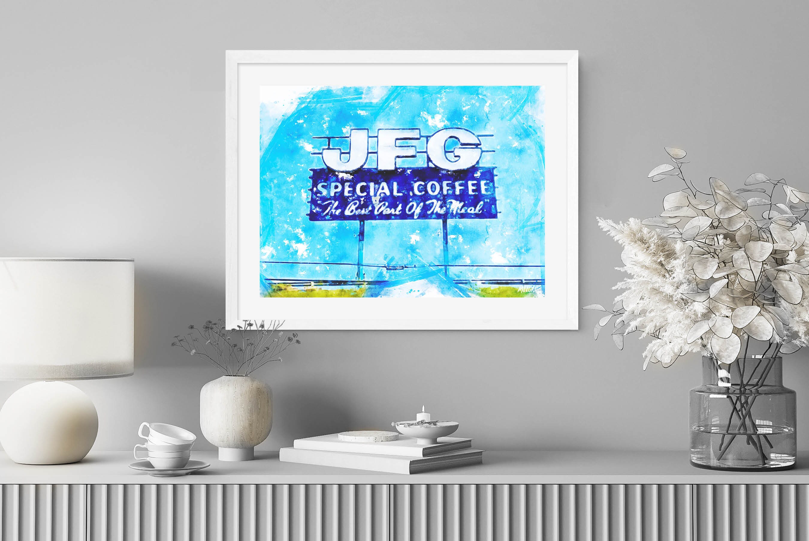 JFG Coffee Sign Art Print, Knoxville Historical Landmark in Downtown ...