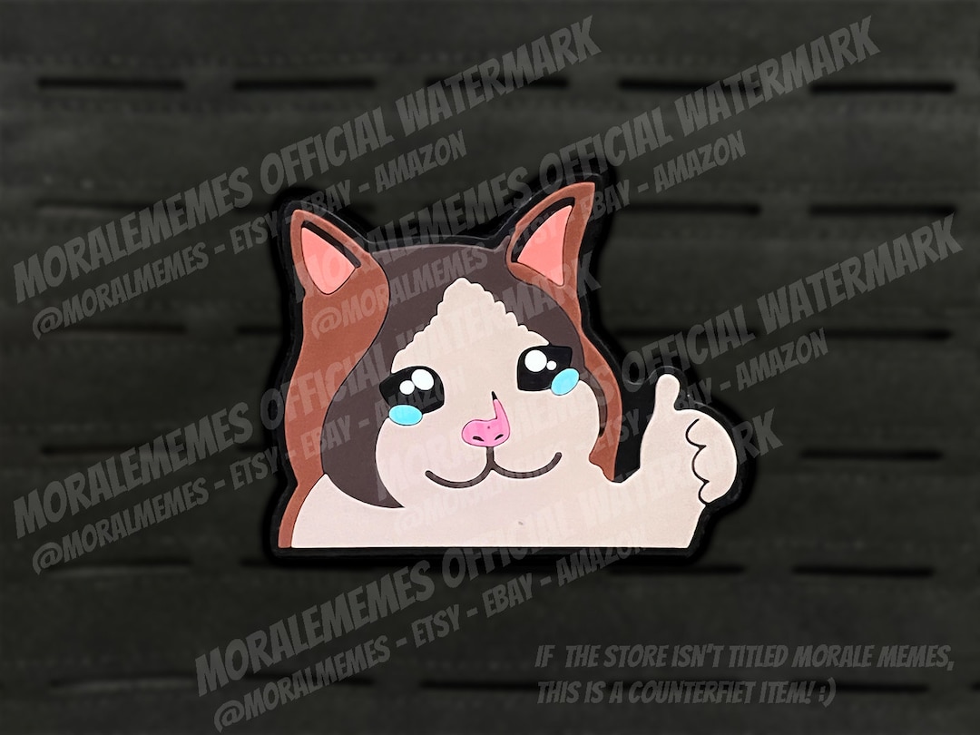 Thumbs up Crying Cat Meme Funny PVC Morale Patch - Etsy