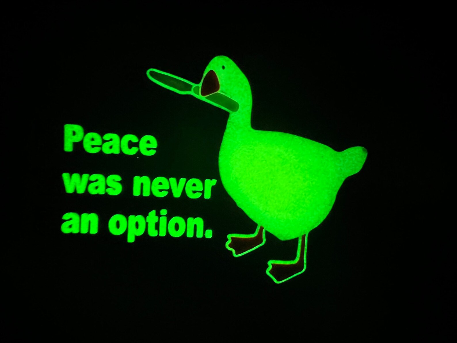 Peace Was Never an Option Goose GLOW PVC Morale Patch - Etsy Australia