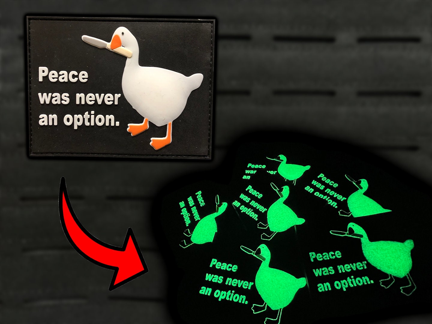 Peace Was Never an Option Goose GLOW PVC Morale Patch - Etsy