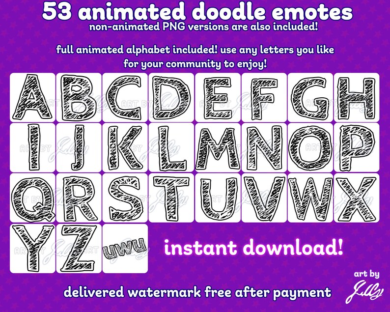 53 Animated Doodle Twitch Emotes - Etsy