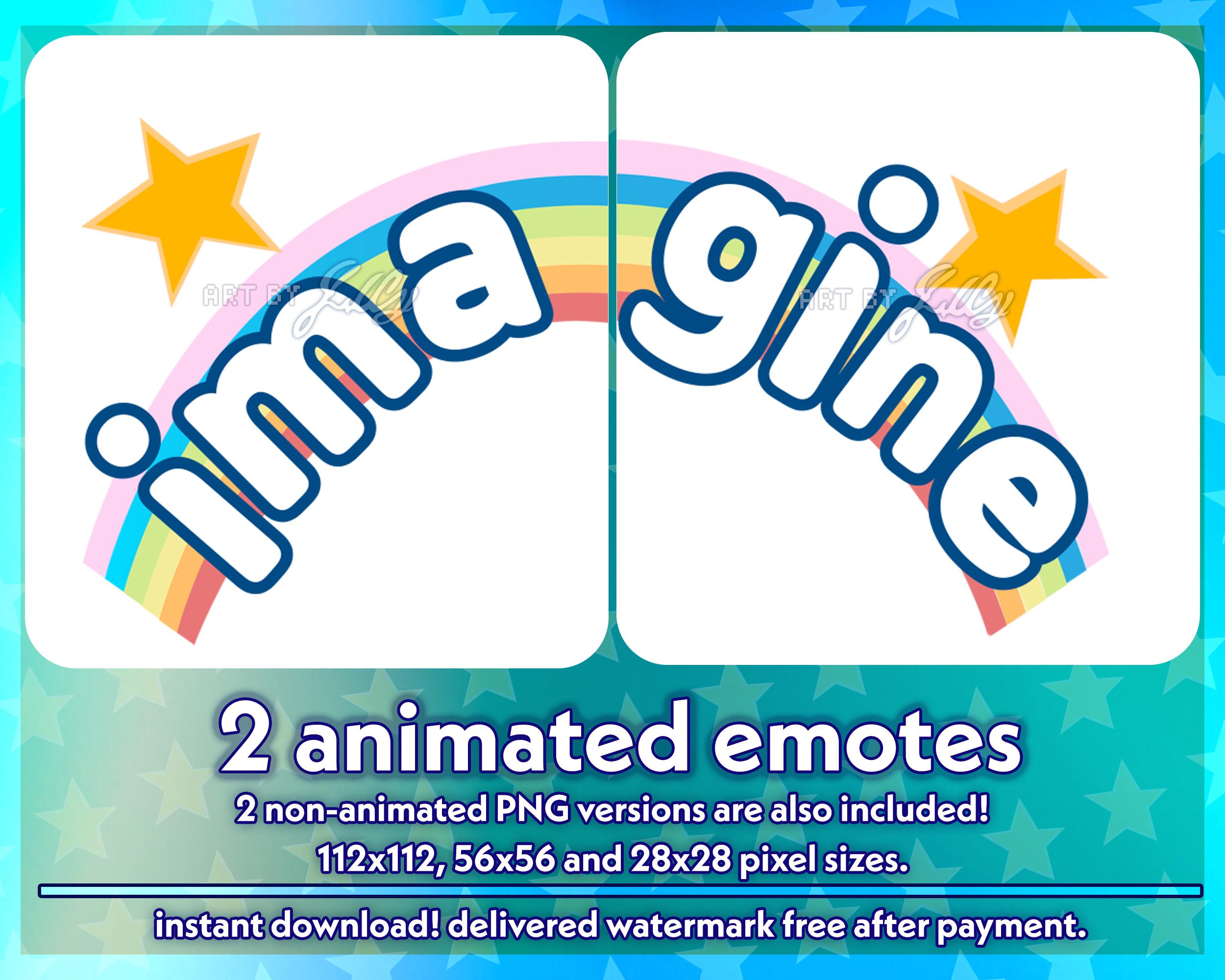 Animated Imagine Rainbow Emotes (twitch/discord) | Double Emote Combo ...