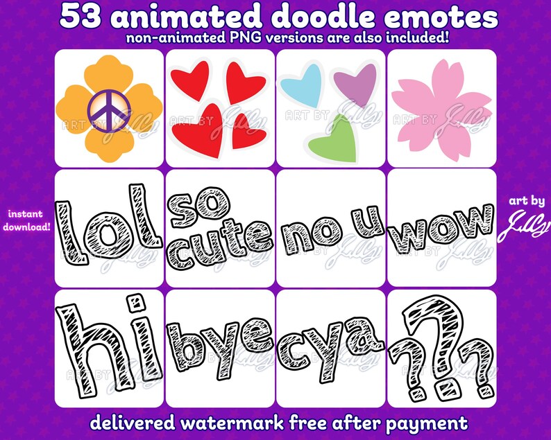53 Animated Doodle Twitch Emotes - Etsy