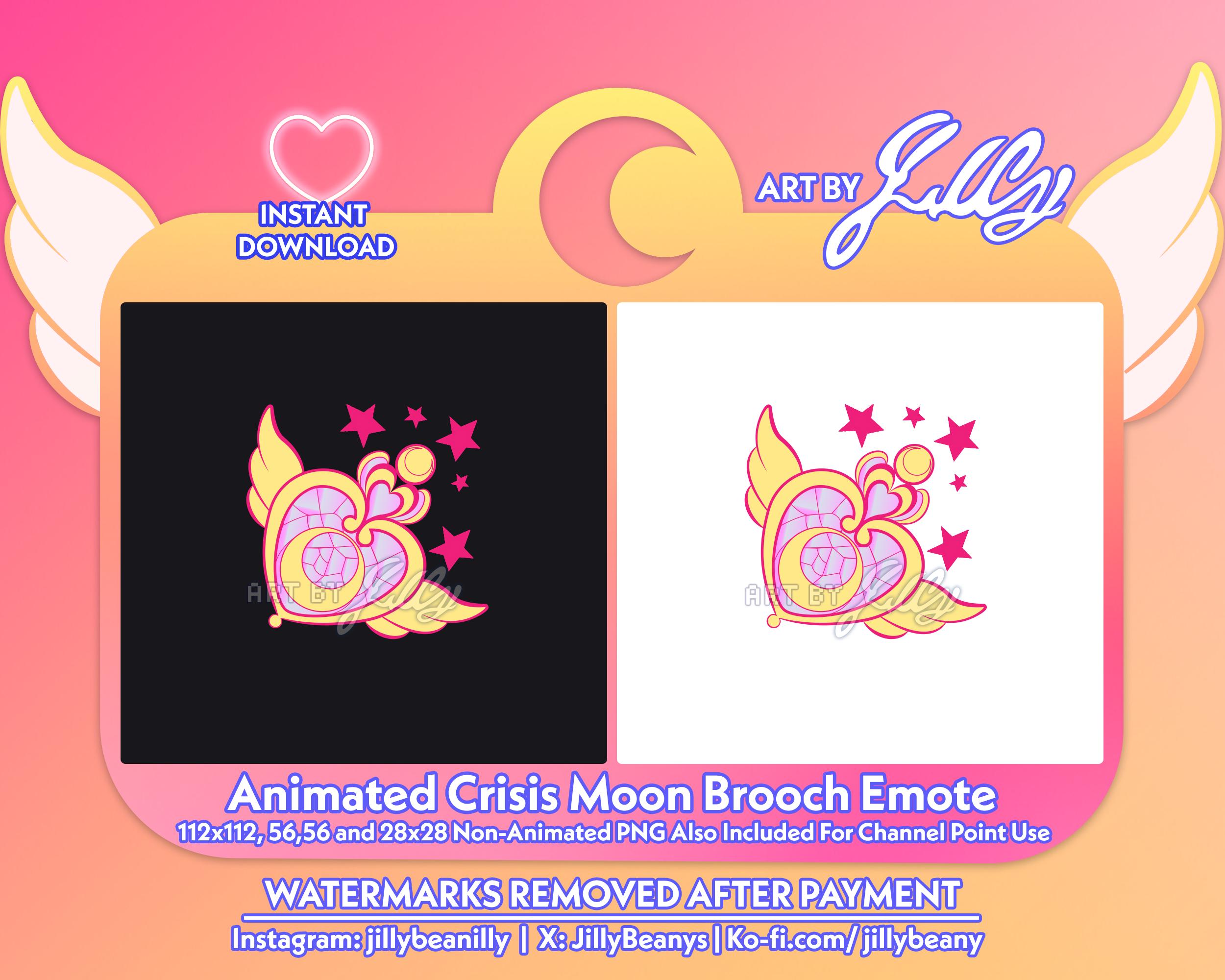 Animated Crisis Moon Brooch Emote Sailor Moon Compact Twitch, Discord ...