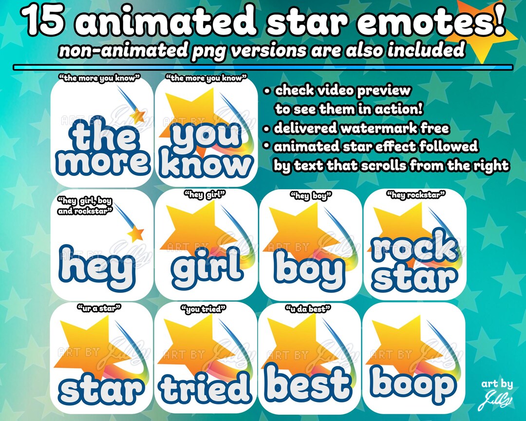 15 Animated Shooting Star Twitch Emotes - Etsy