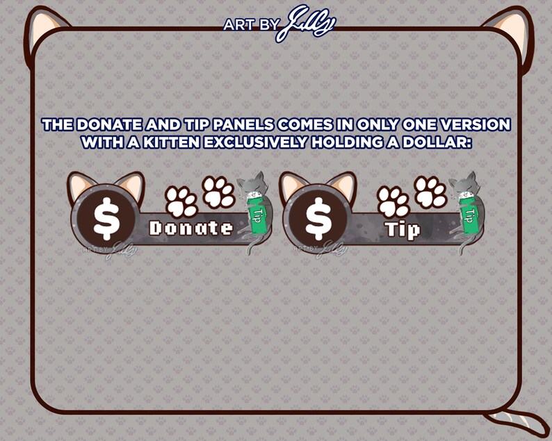 Twitch and Kick Panels Retro Video Gaming Kitty Cat Panels, Gray Kitten ...
