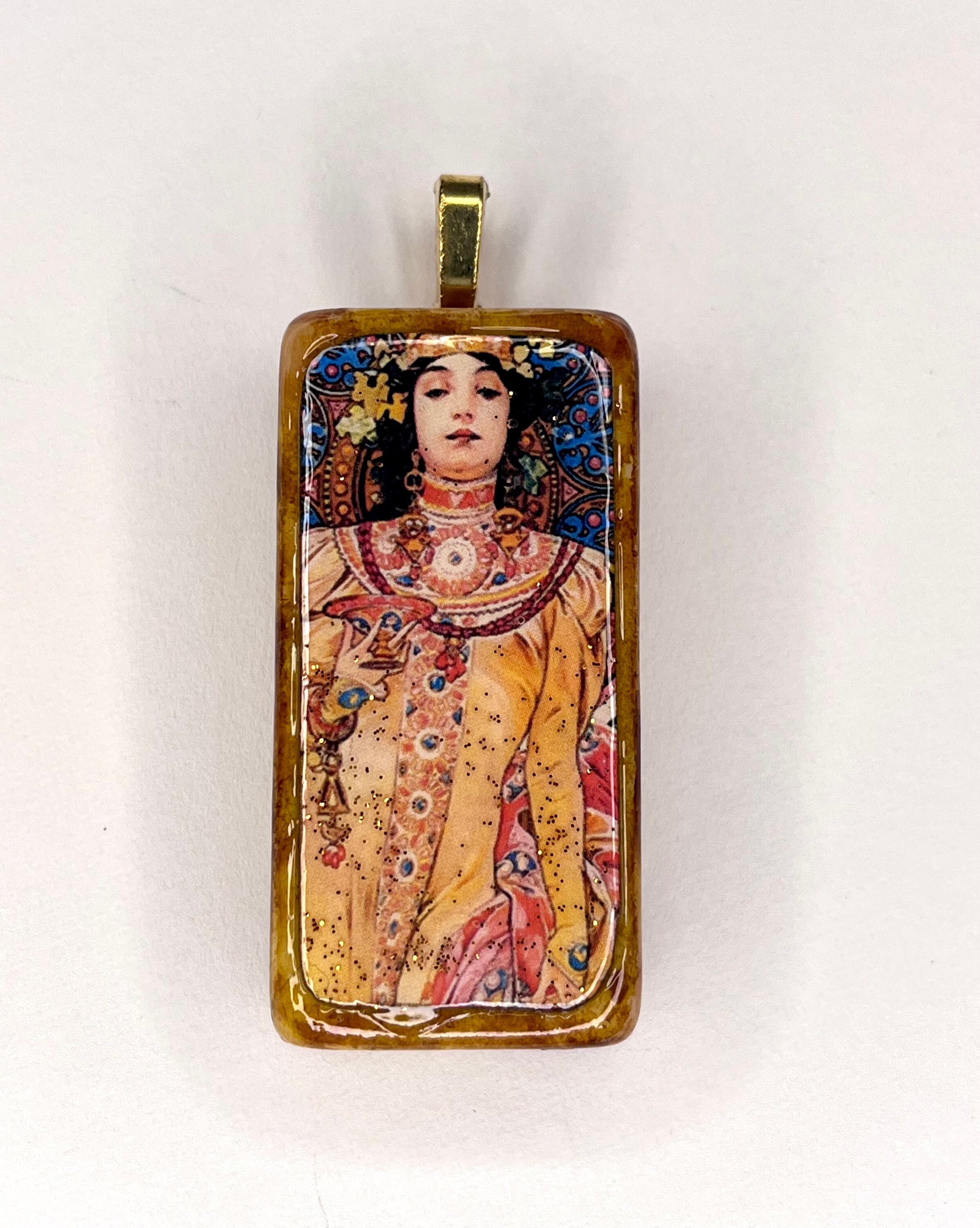ART NOUVEAU VER 4 Hand Painted Real Domino Pendant 1 X 2 X - Etsy