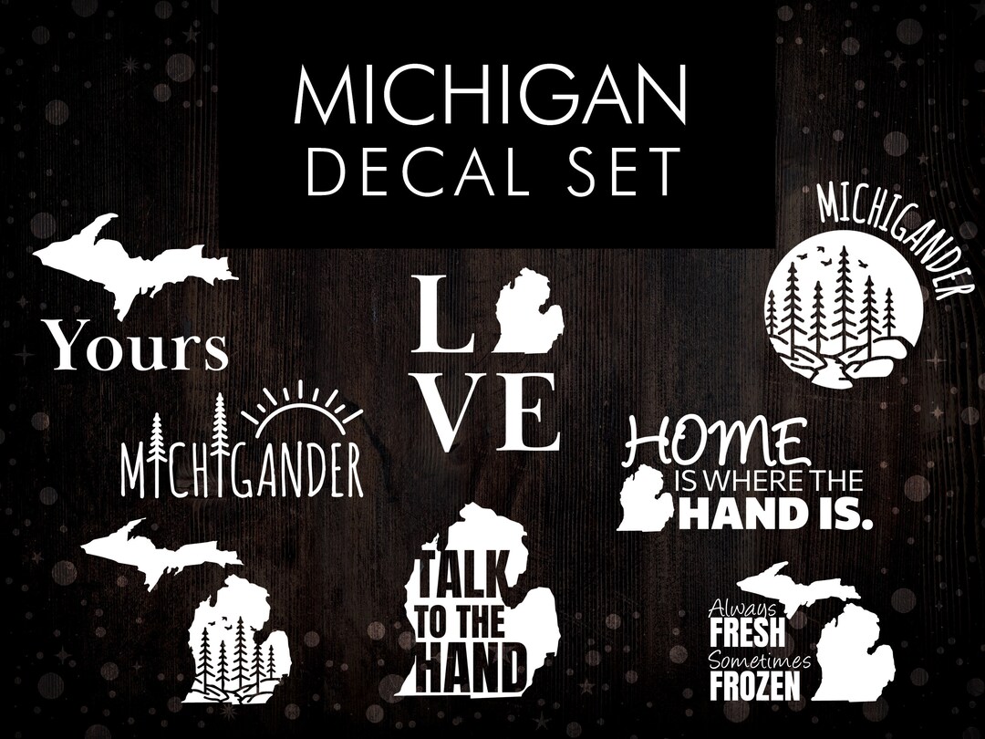 Michigan Decal Set | MI Stickers | Mitten Decal Sticker | Home State ...