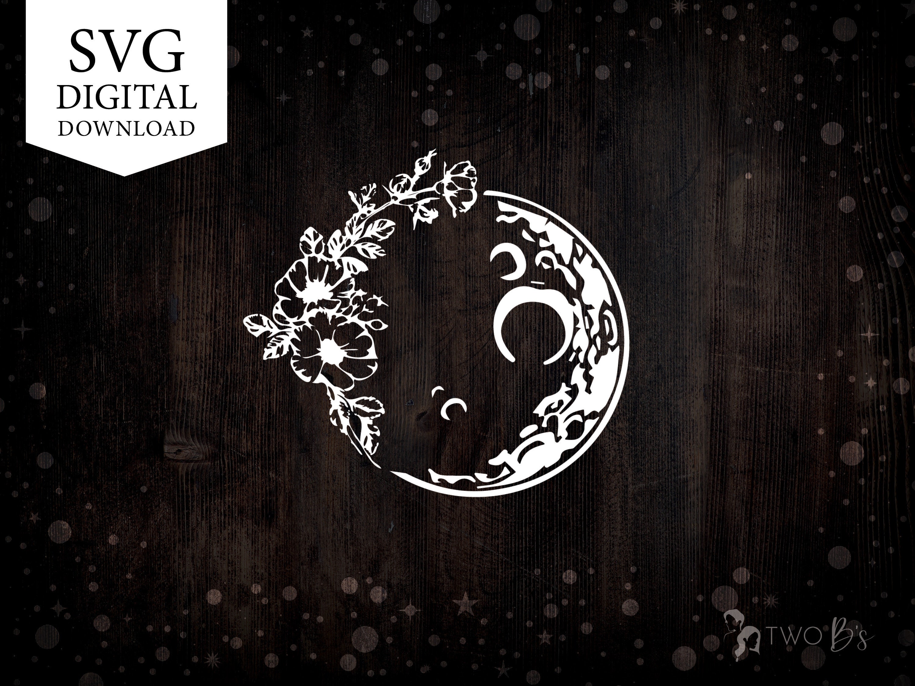 Moon Flower SVG Digital Download, Svg Files for Cricut - Etsy