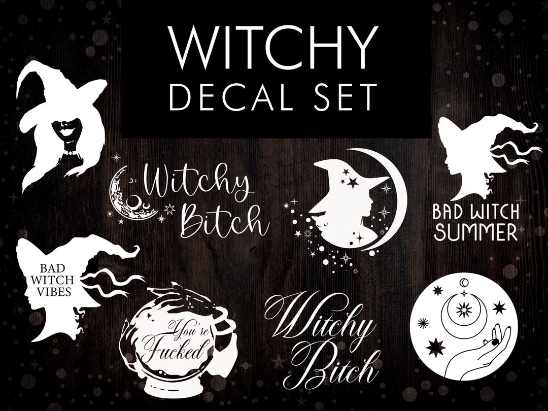 Witch Decal Set | Witch Stickers | Decal Sticker | Halloween Decal ...