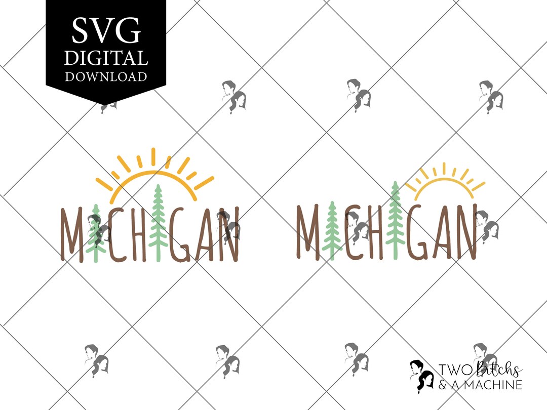 Michigan Tree Sun SVG Digital Download, Svg Files for Cricut - Etsy