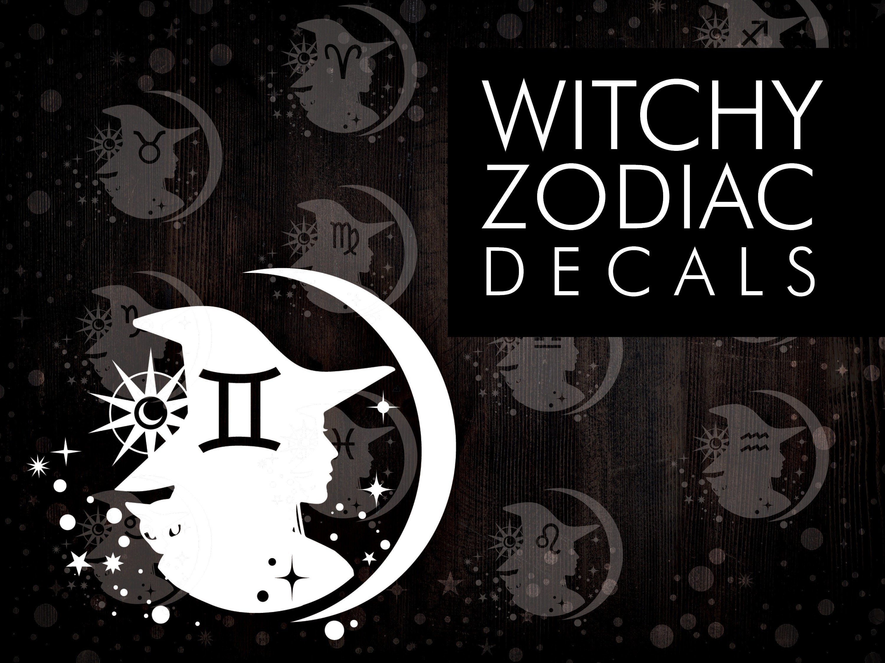 Witchy Zodiac Decals | Zodiac Sign Decals | Custom Decals | Vinyl Decal ...