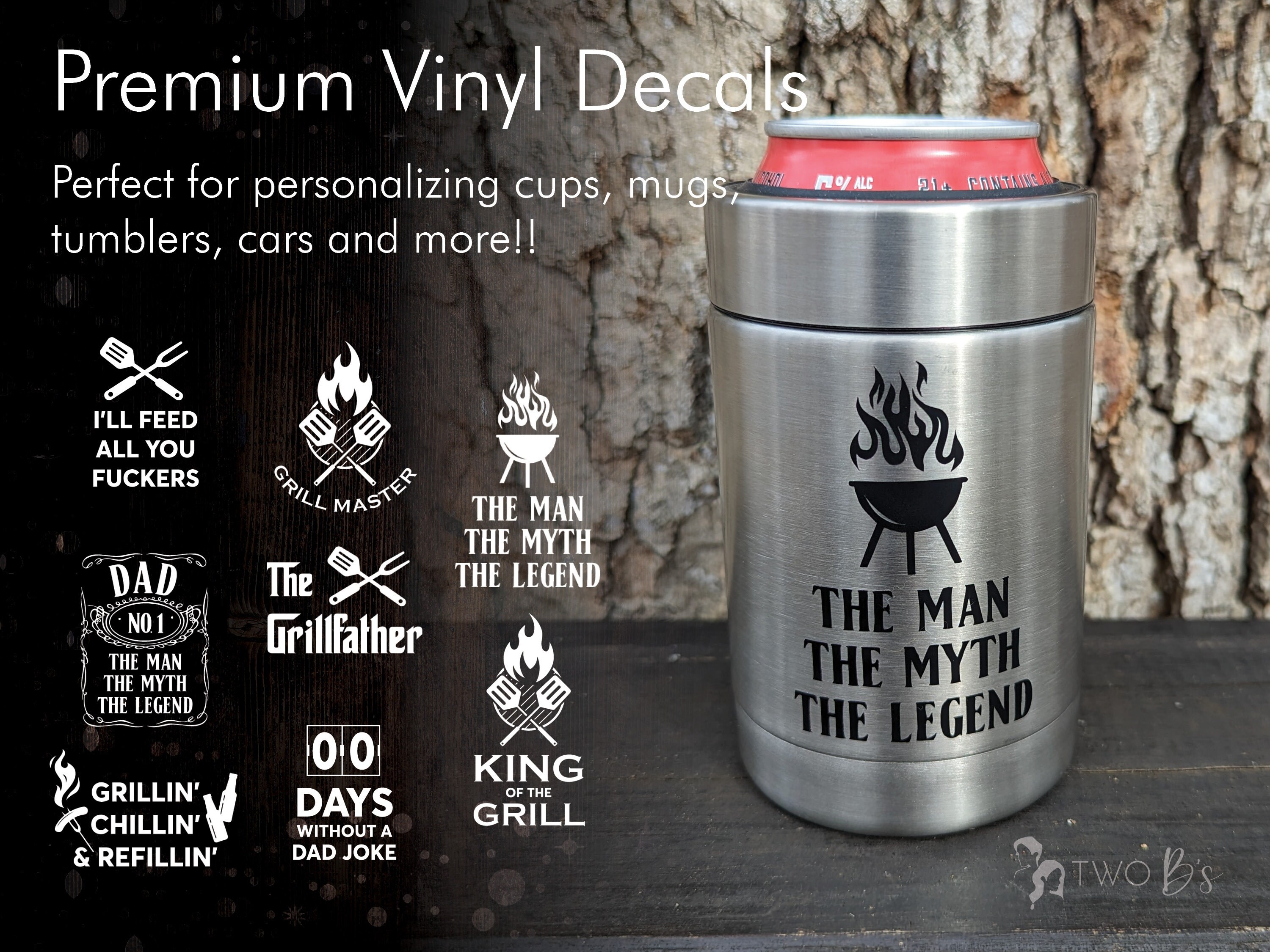 Grilling Decal Set | Dad Decals | Grill Master Decals | Custom Decals ...