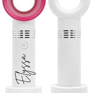 Personalised Custom Handheld USB Bladeless Fan With Base Rechargeable ...