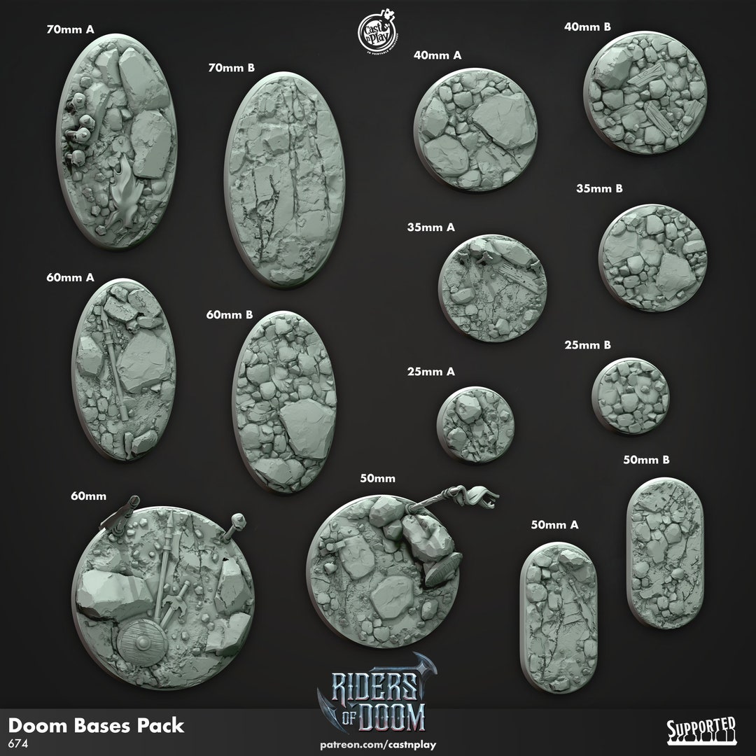 Doom Bases Pack 3D Print / Miniature / Tabletop / Sci-fi / Role Play ...