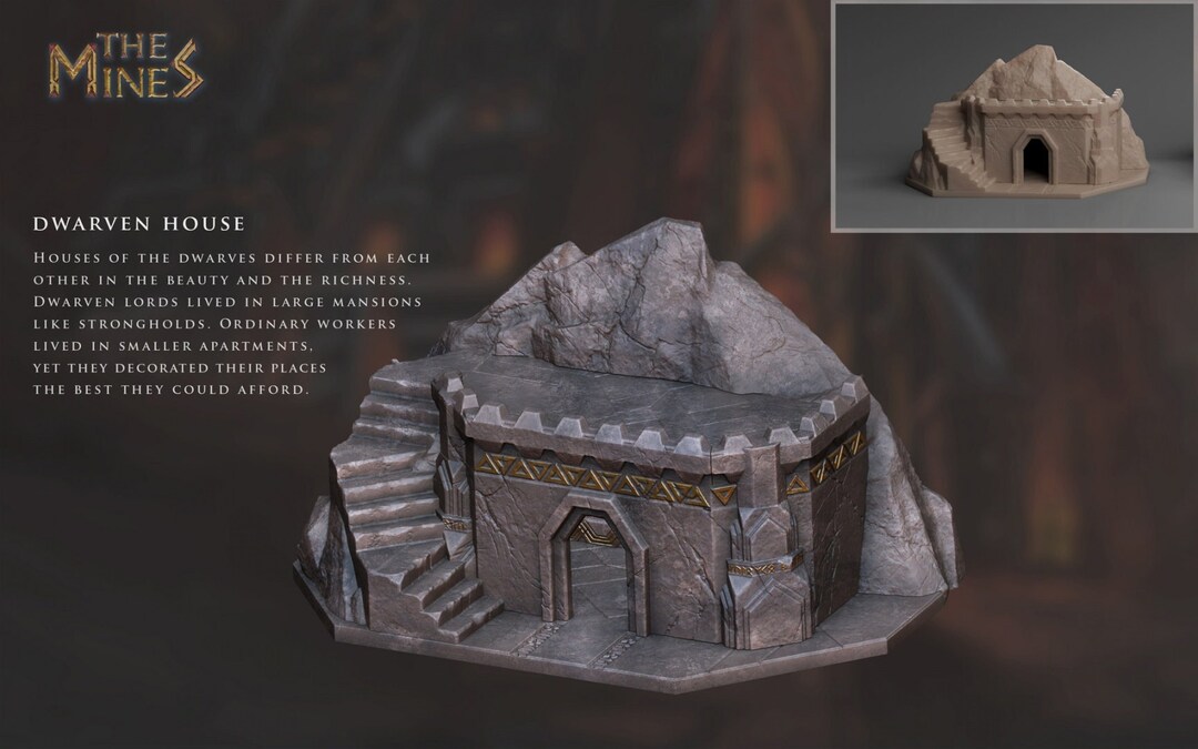 DWARF HOUSE Scenery 3D / Tabletop / LOTR / Moria / Middle Earth - Etsy