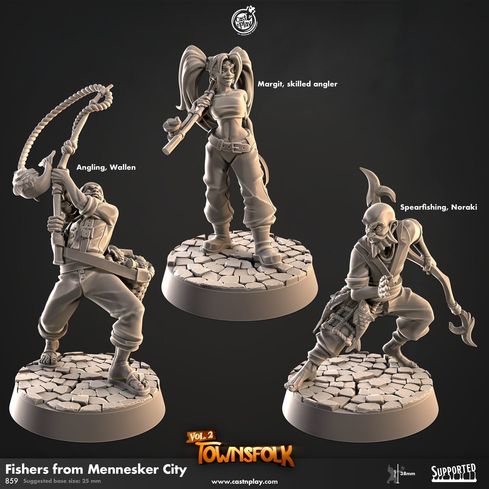 Fishers From Mennesker City 3D Printed / Miniature / Tabletop / Fantasy ...
