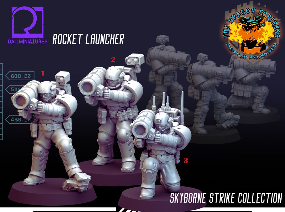 Rocket Launcher Squad 3D Printed / Miniature / Tabletop / Sci-fi ...