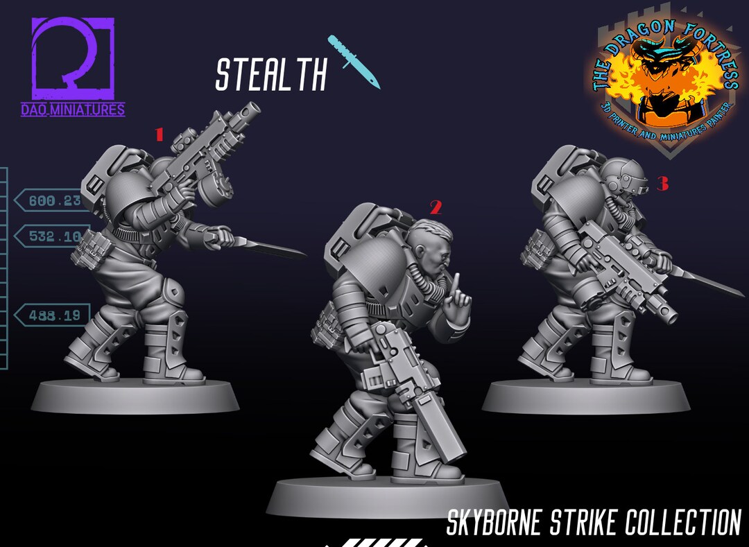 Stealth Squad 3D Printed / Miniature / Tabletop / Sci-fi / Wargame ...
