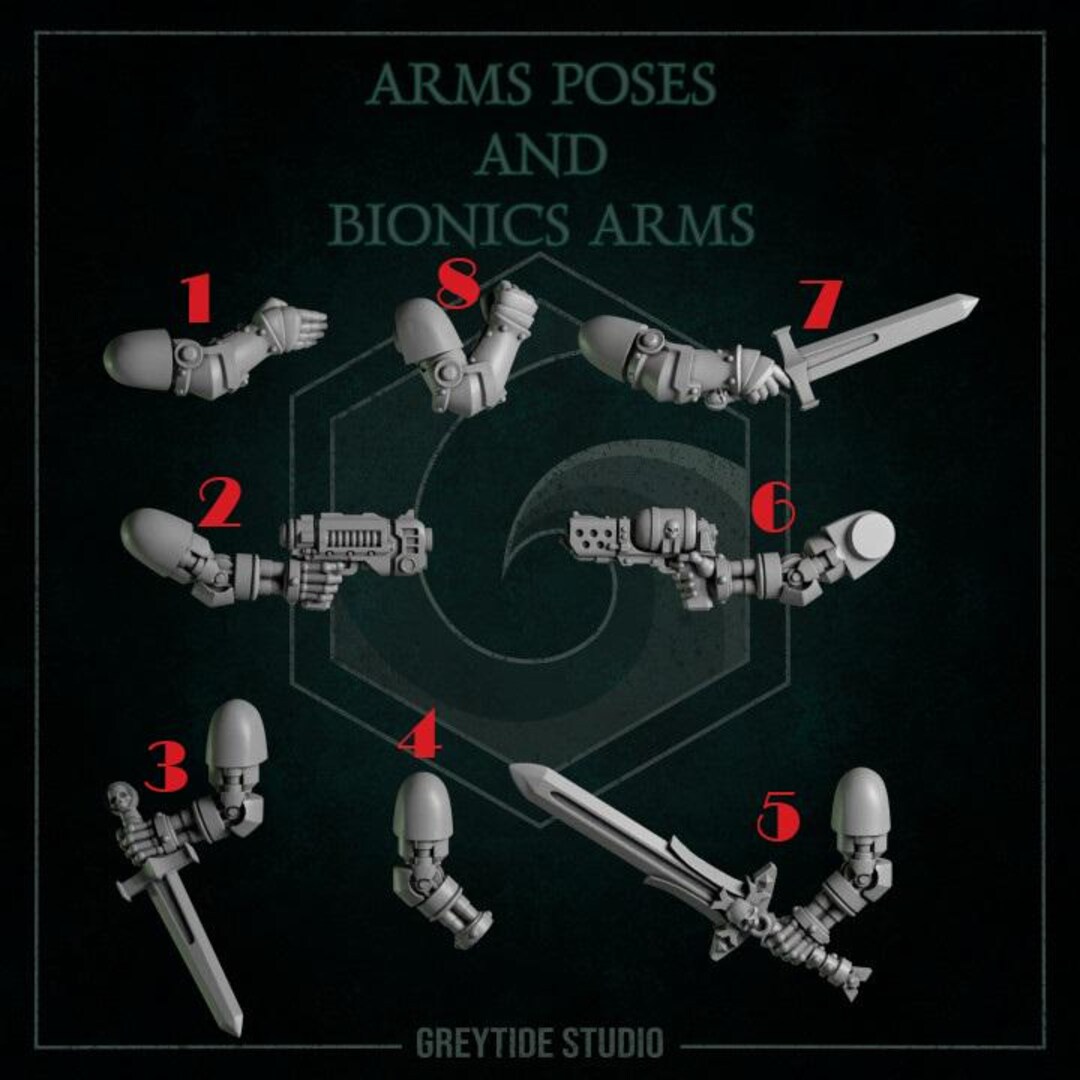 Arm Poses and Bionic Arms / Wargame / Painting / Miniatures - Etsy