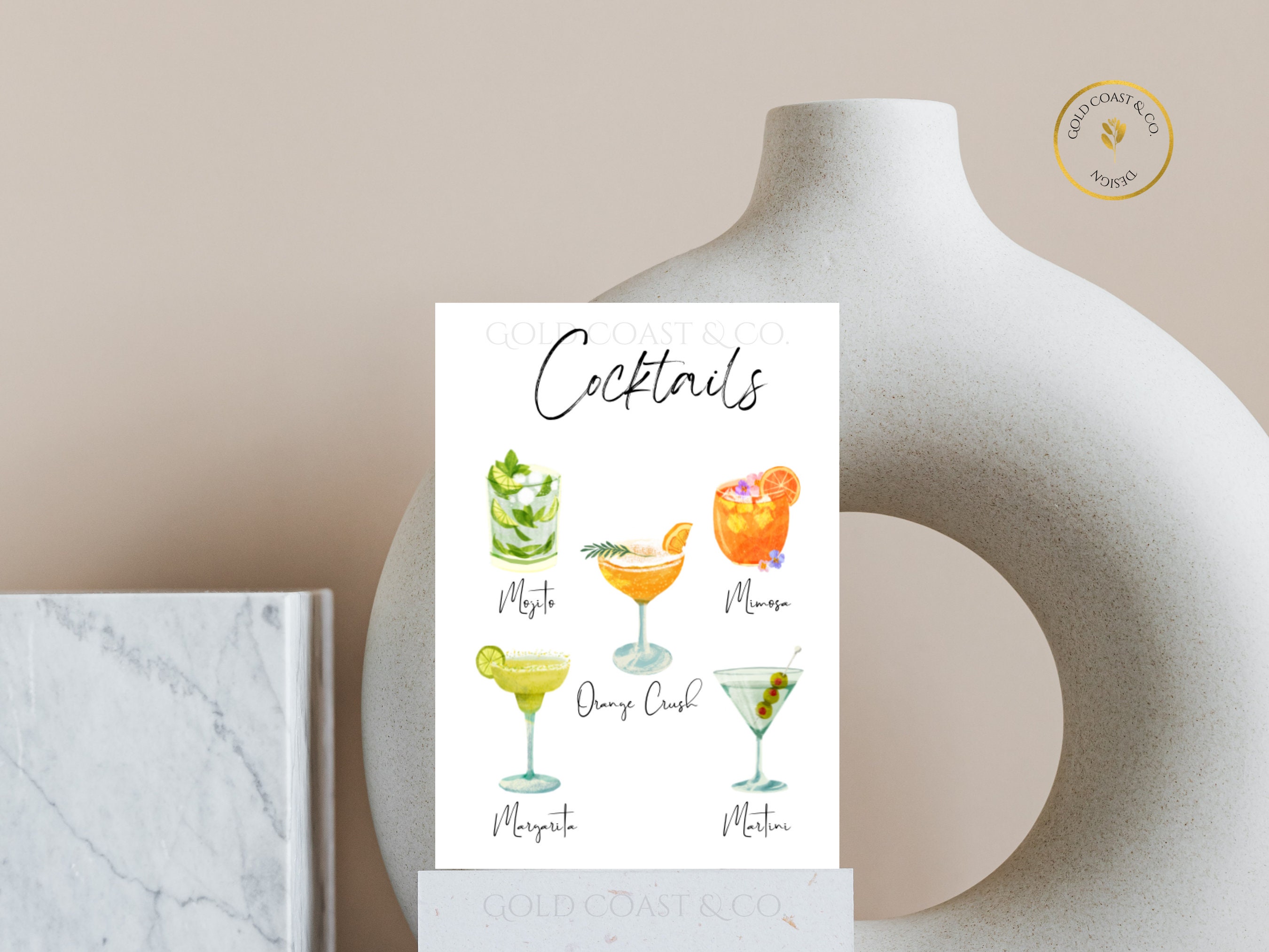 Printable Drink Menu Template | Editable Drinks Wedding Sign ...