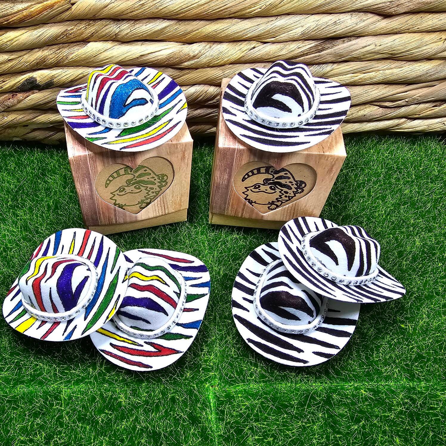 Zebra / White Tiger Cowboy Hat for Reptiles or Small Pets / - Etsy