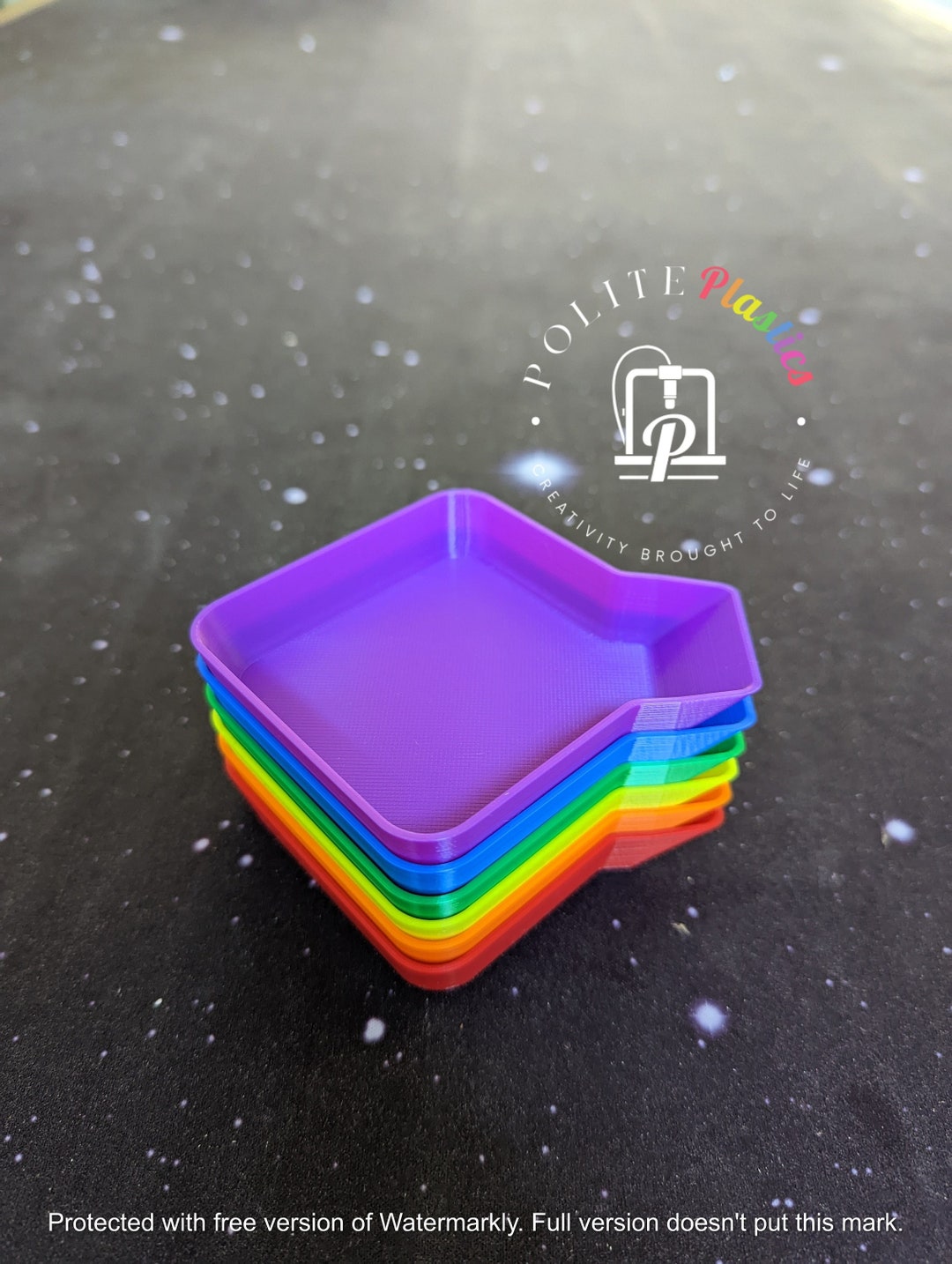 6X Rainbow Universal Board Game Piece Holder Stackable Game Tray Bits ...