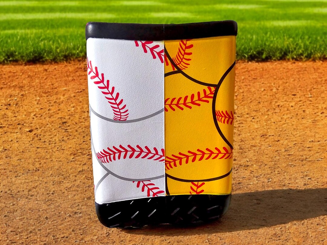 Half Softball Half Baseball XL Tote Bag With Black Bottom, Top, Inside ...