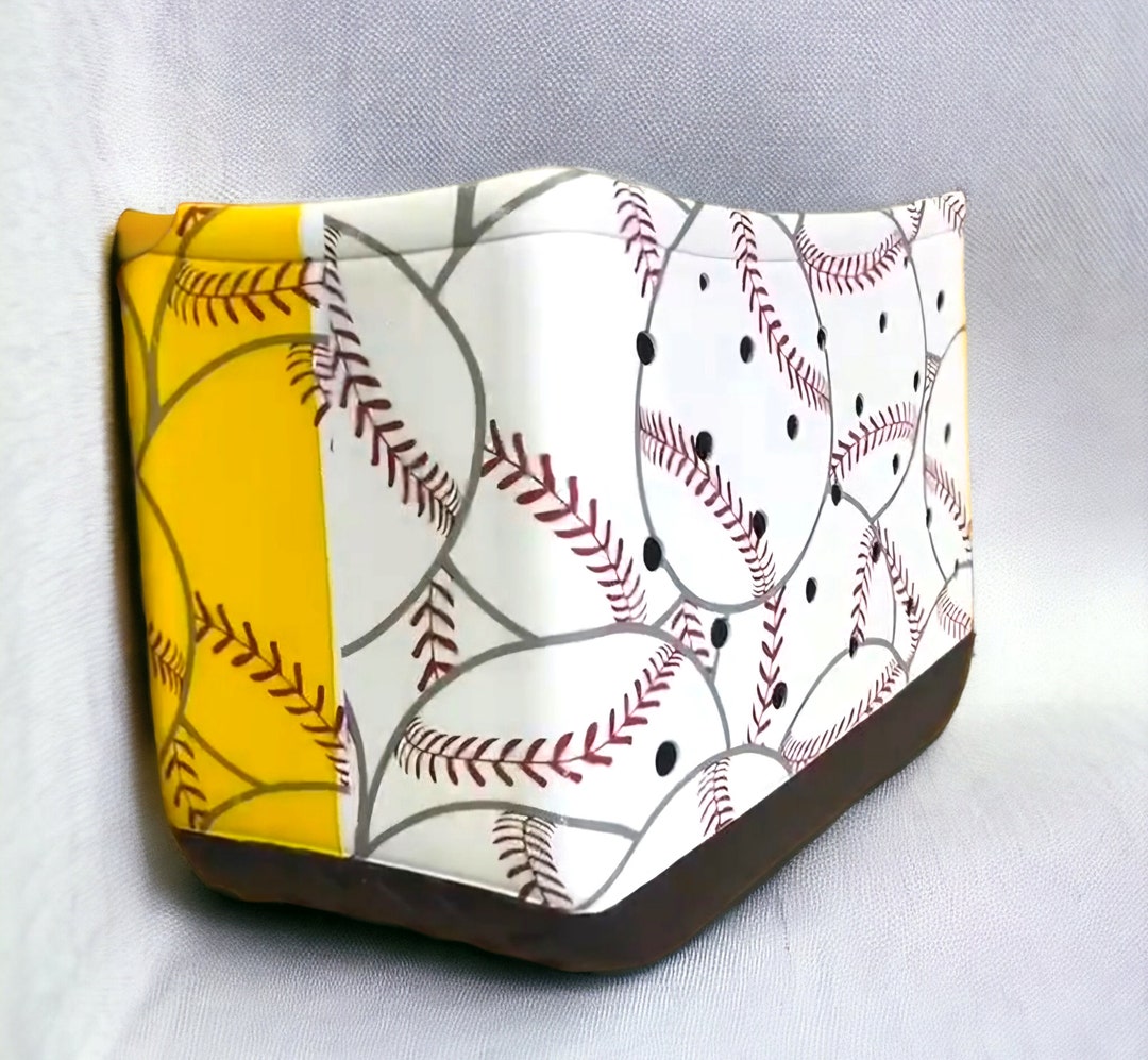 Half Softball Half Baseball XL Tote Bag With Black Bottom, Top, Inside, and Straps - Etsy