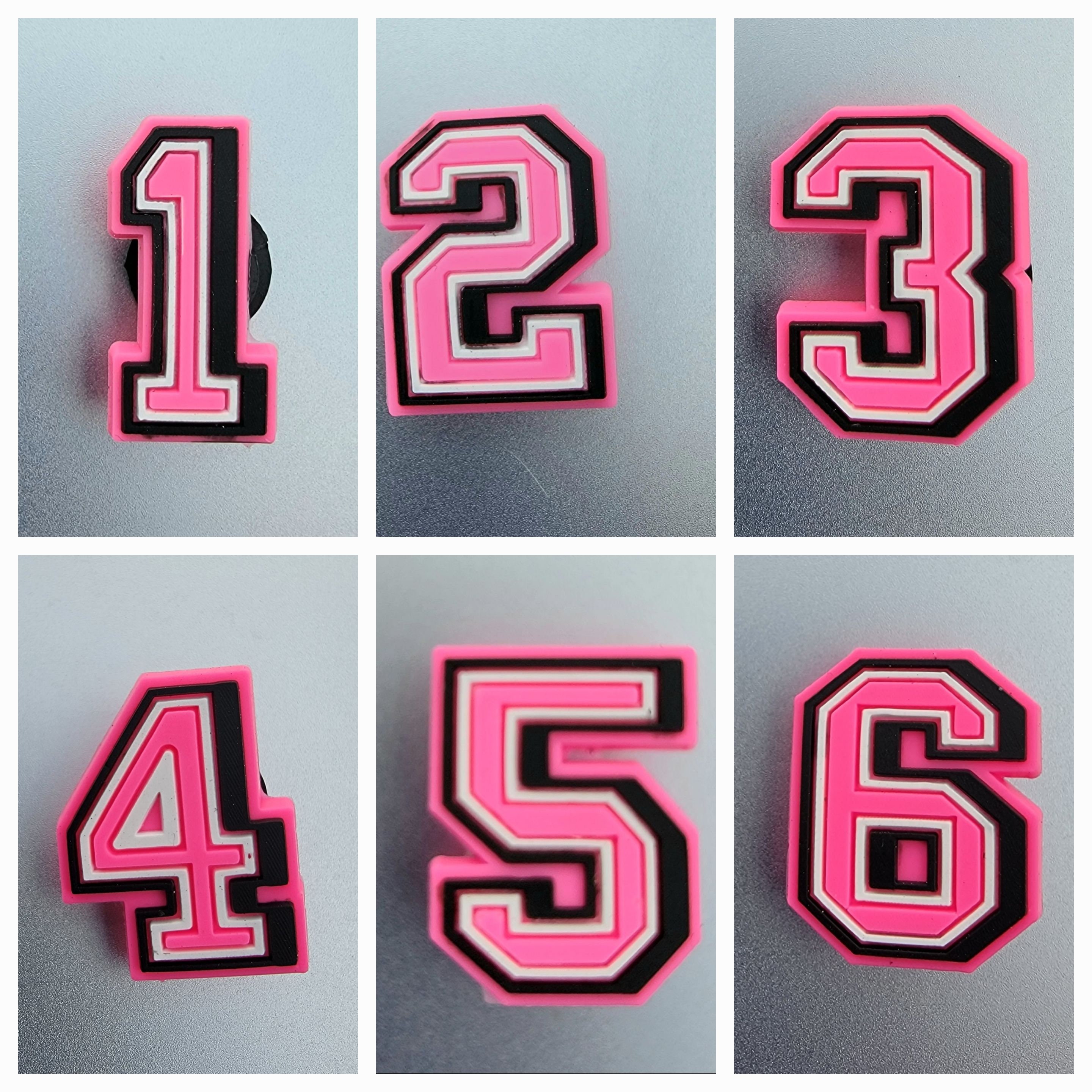 Pink Number Shoe Charms - Etsy