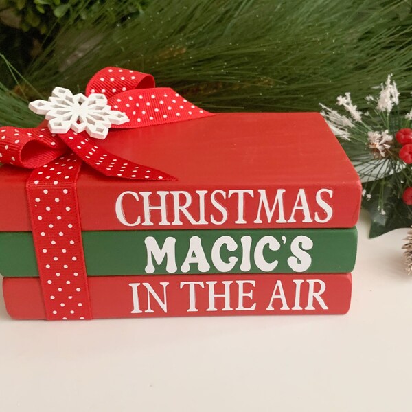 Christmas Book Stack - Etsy