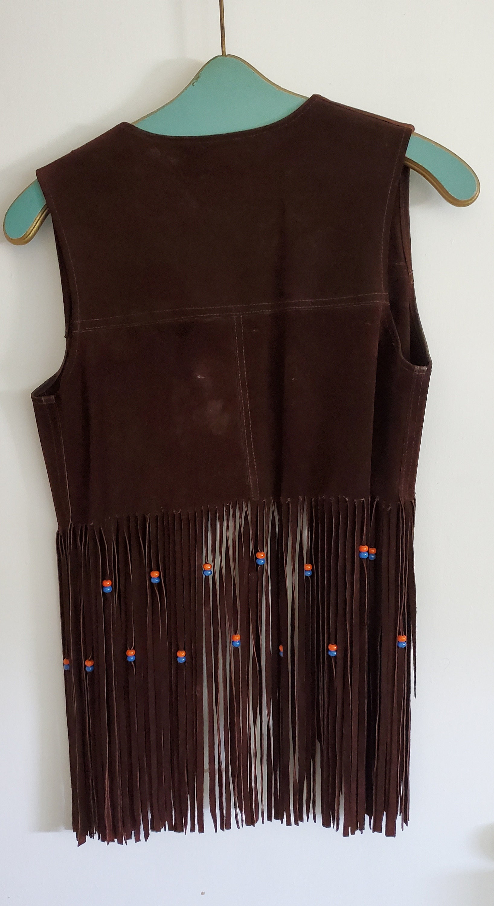 Vintage 1960's Hippie Beaded Tassle Suede Vest - Etsy