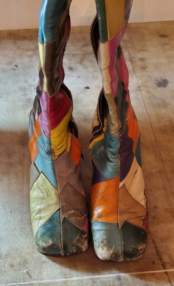Granny Takes a Trip custom Patch Boots made in London - Gem