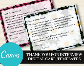 Digital Thank You Card for Job Interview - Etsy
