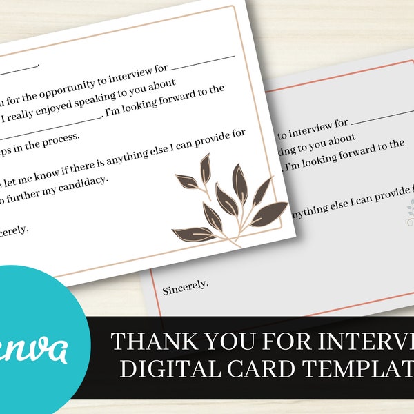 After Interview Thank You Letter - Etsy