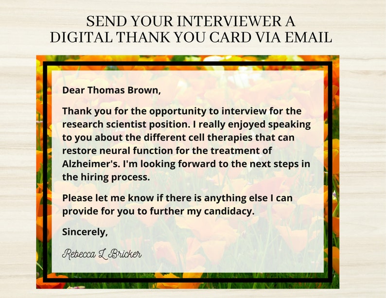 Thank You for Job Interview Digital Card Templates | Personalize in ...