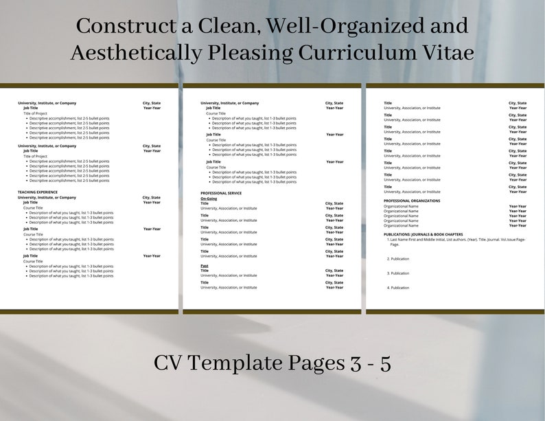Student CV Template & Professional Cover Letter Template for - Etsy