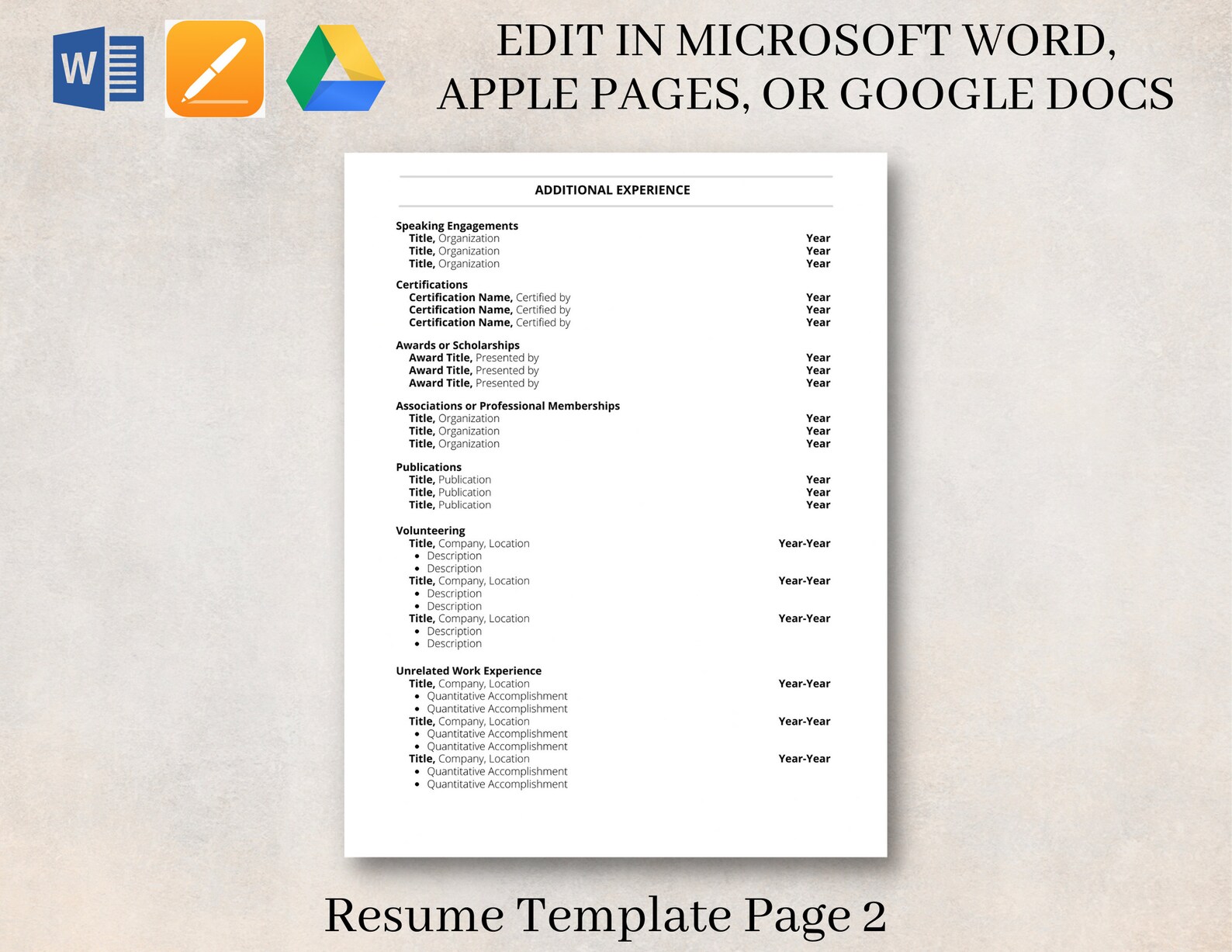 Professional Resume Template Picture for Job Application Designed by ...