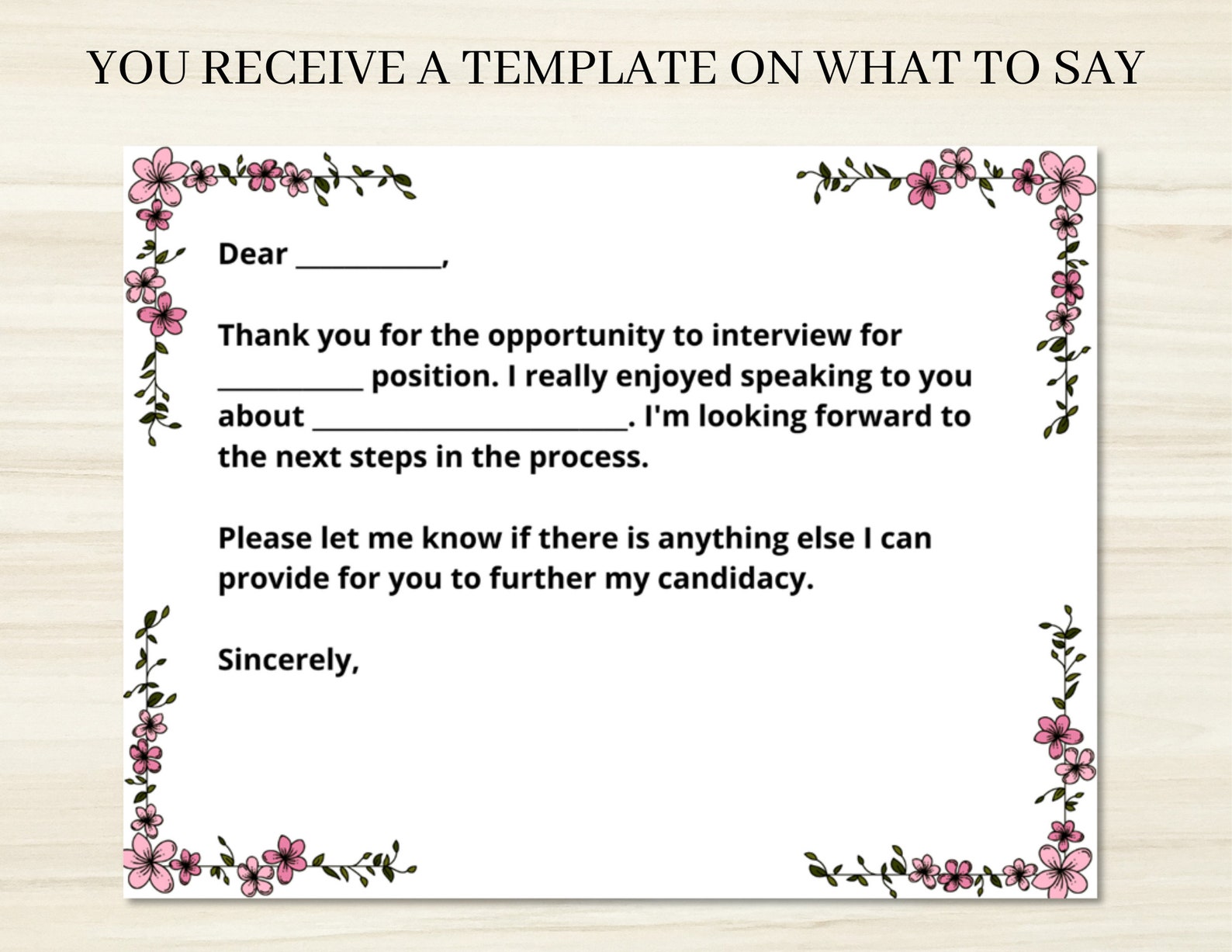 Thank You For Interview Digital Card Templates Personalize Etsy